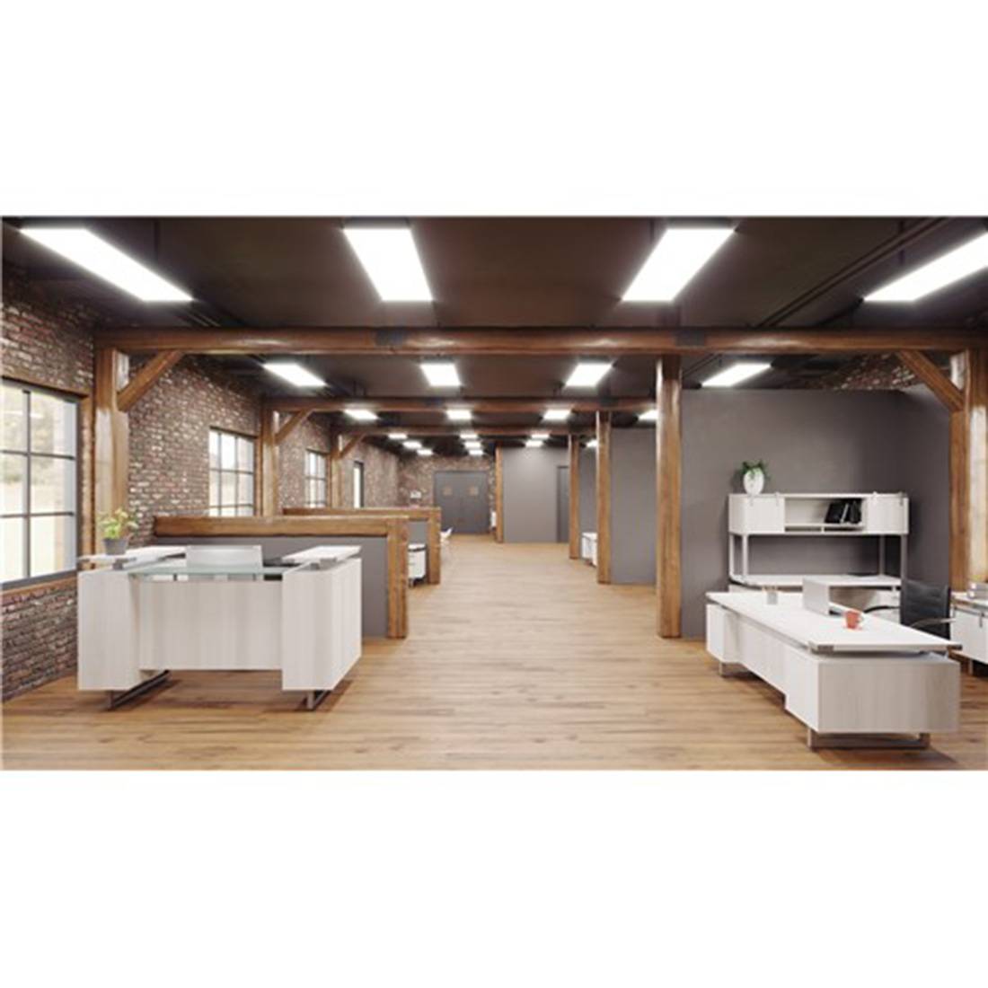 Mirella™ 72” Hutch with Sliding Wood Doors - Mayline Office