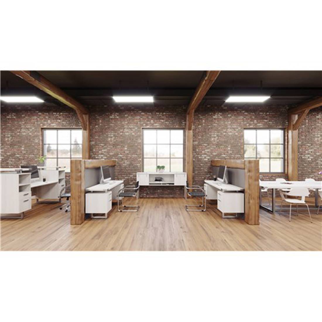 Mirella™ 72” Hutch with Sliding Wood Doors - Mayline Office