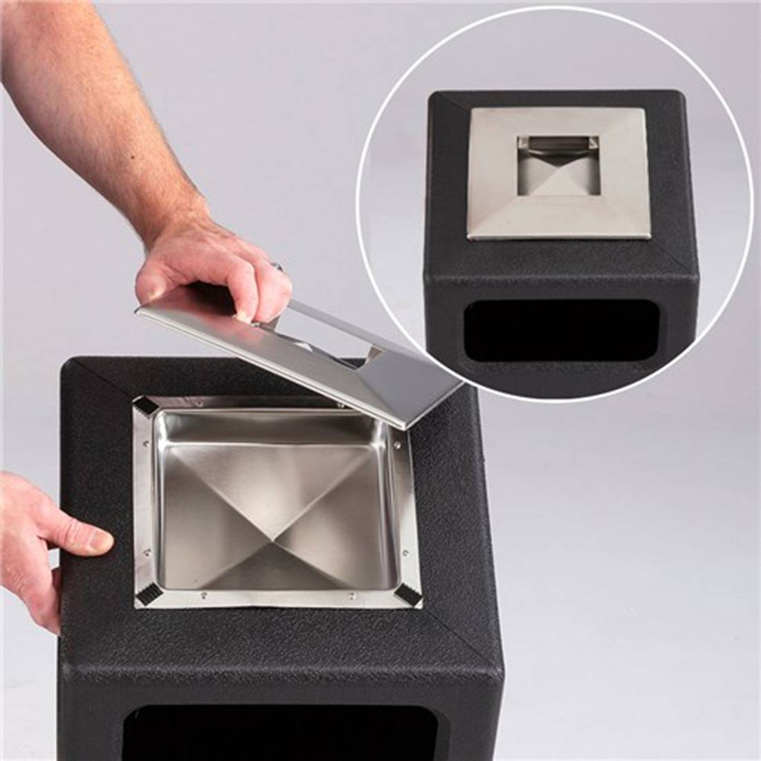 Canmeleon™ Recessed Panel, Ash Urn, Side Open, 15 Gallon - Mayline Office